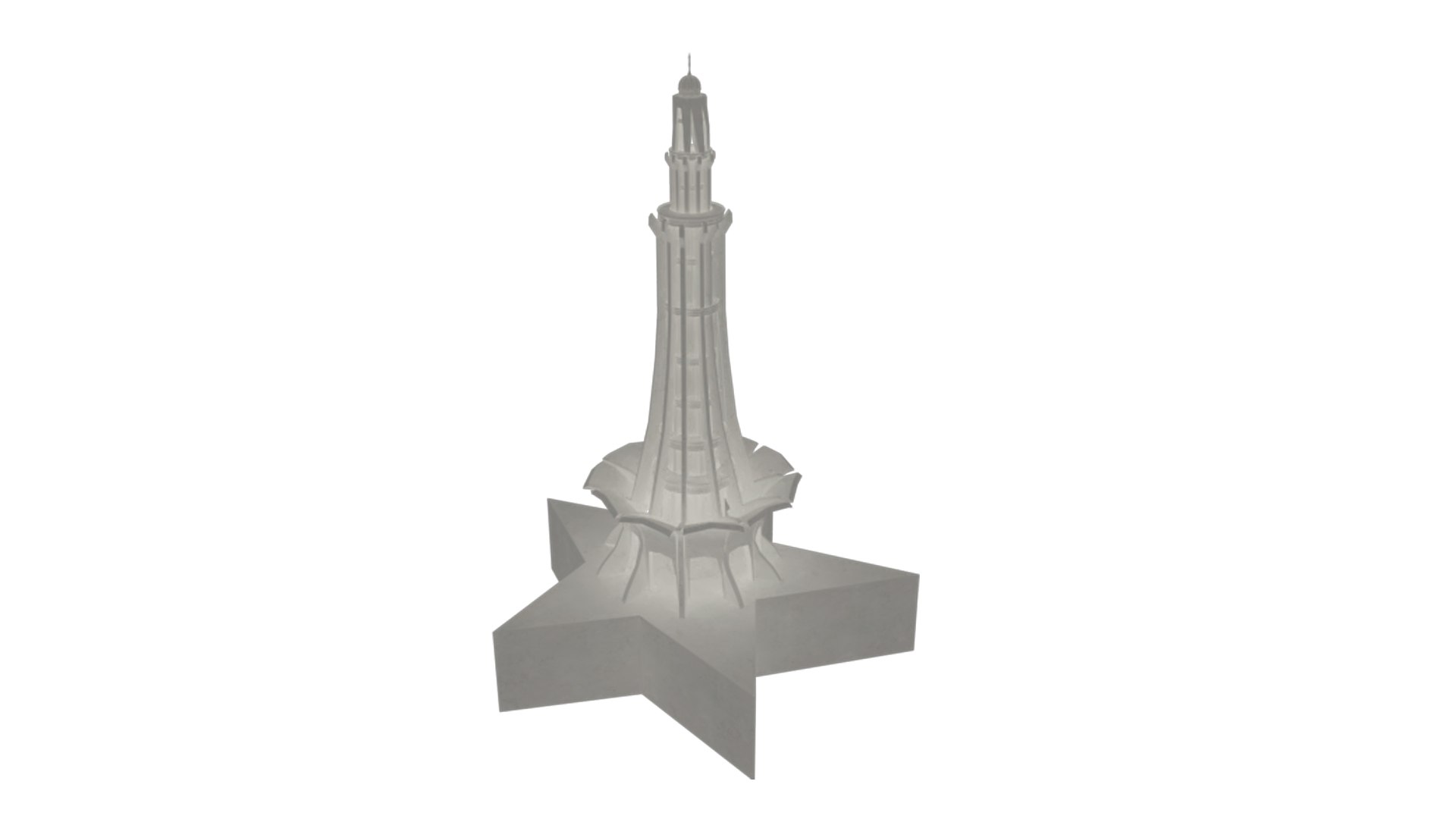 Optimized 3D Model Of Minar-e-Pakistan - Game-Ready Asset Model ...