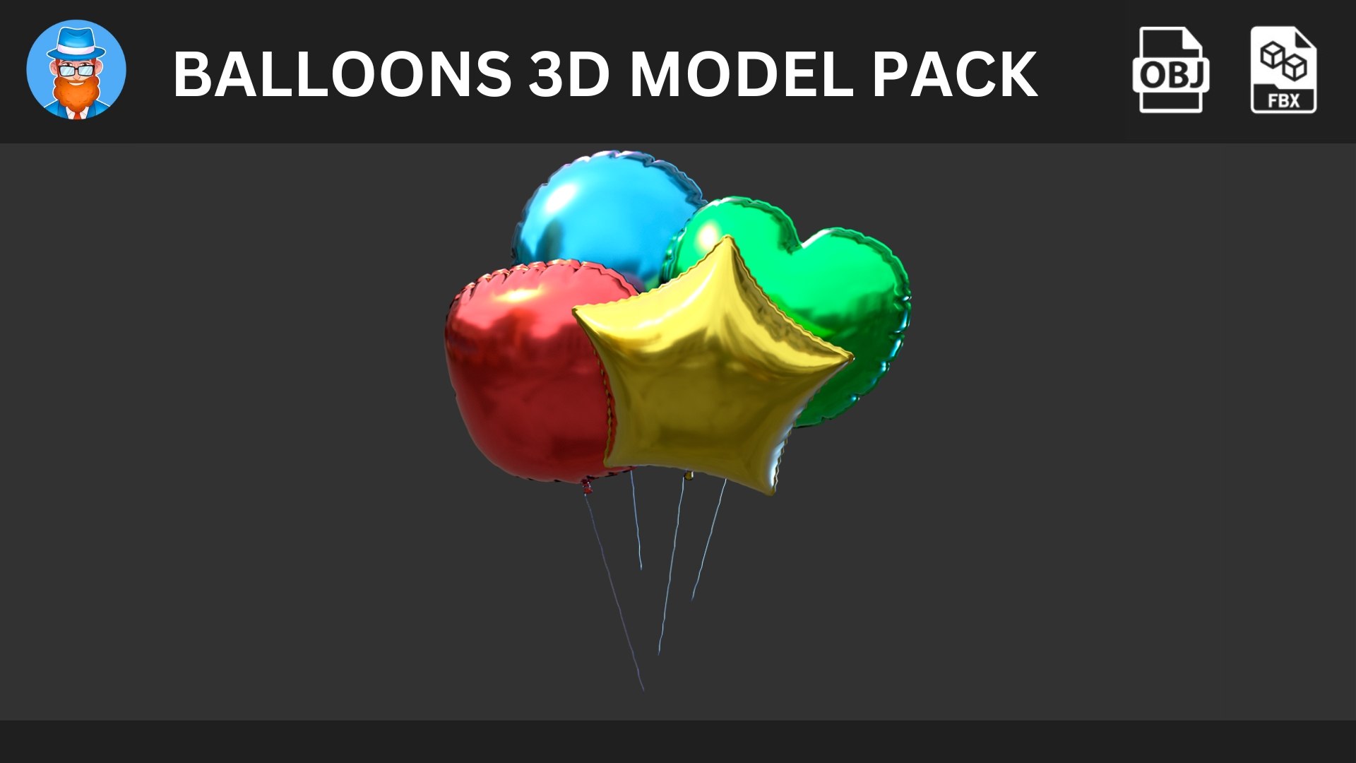 Balloons 3D Model Pack 3D Model - TurboSquid 2396760