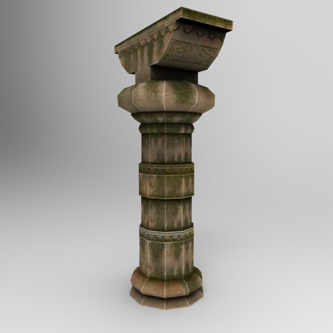 3d Stone Pillar 5 Model