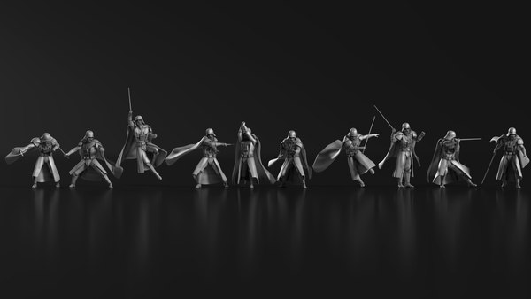 3D model Sci-Fi Swordsman Figure Set 04 - TurboSquid 1944128