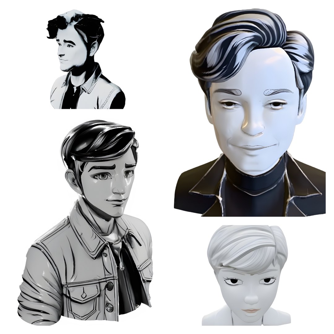 3D Contemporary Character Bust Collection Model - TurboSquid 2310010