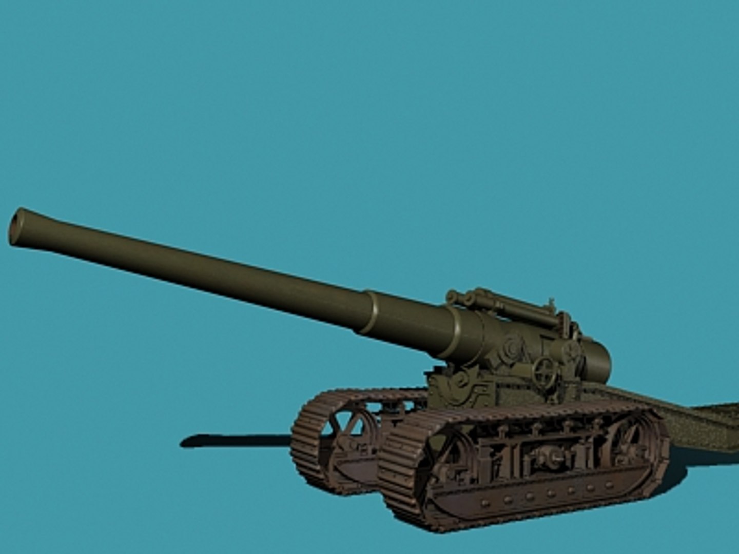 3d model 7-inch naval gun