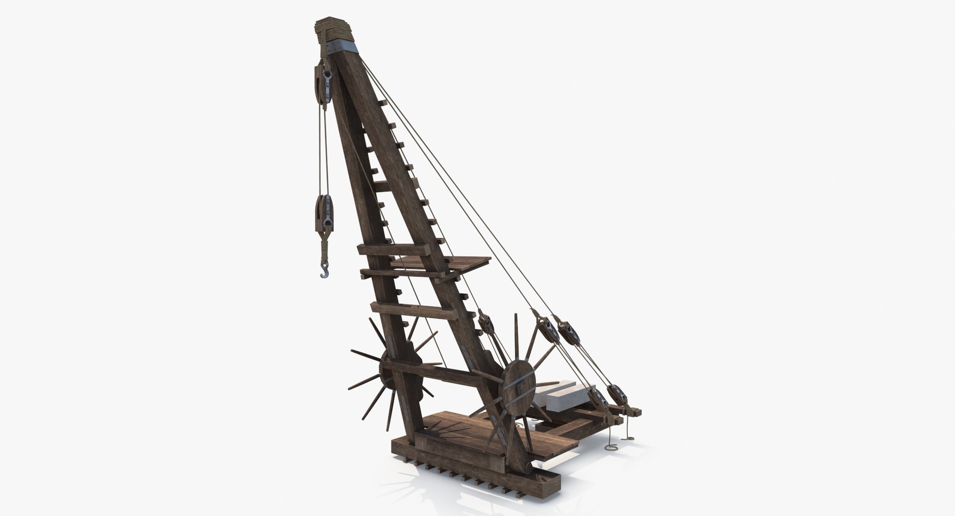 3D Roman Wooden Crane - TurboSquid 2163698