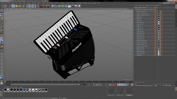 modelo 3d Acordeón Digital Roland FR3-X - TurboSquid 2065269