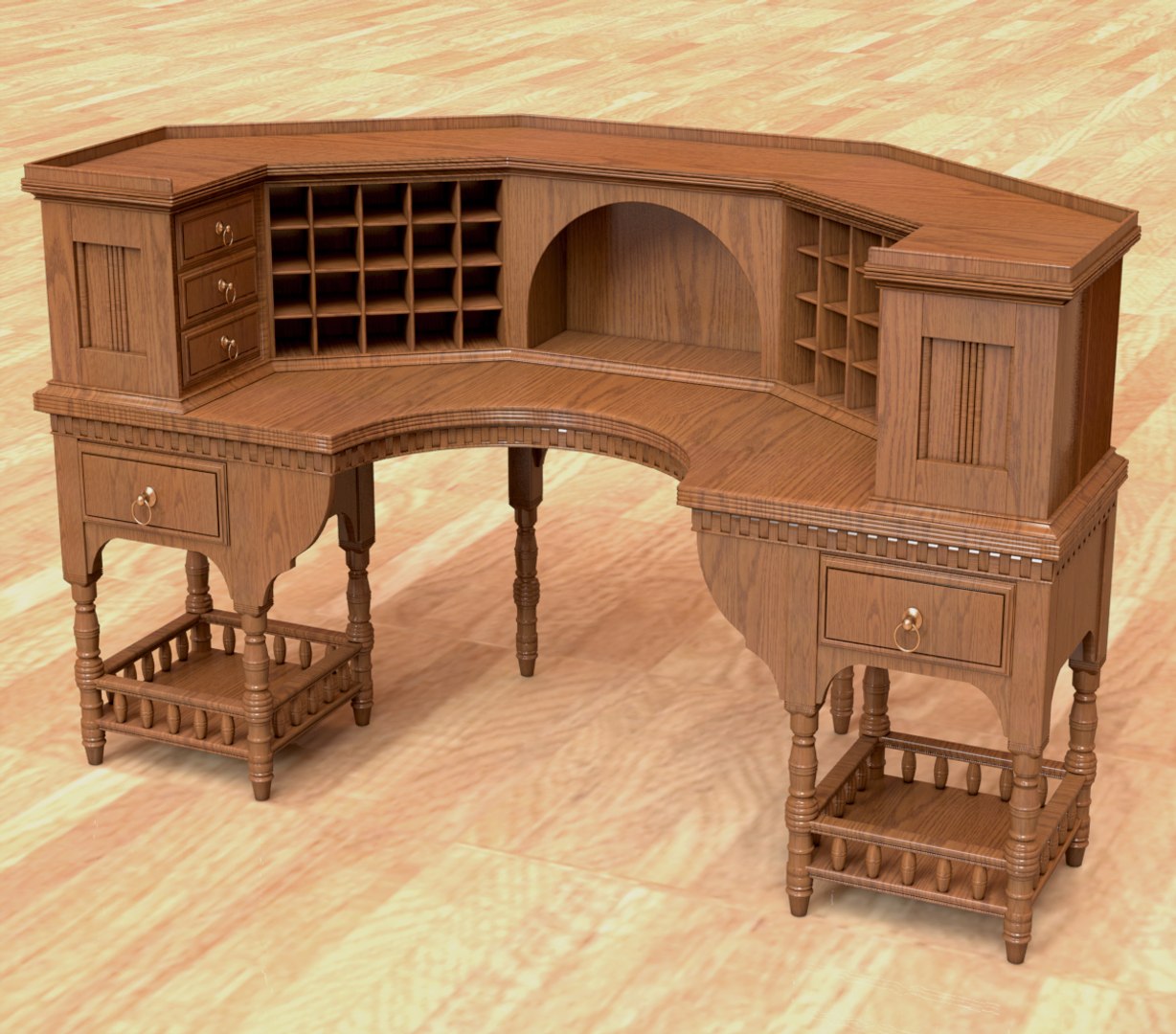 obj old writing desk