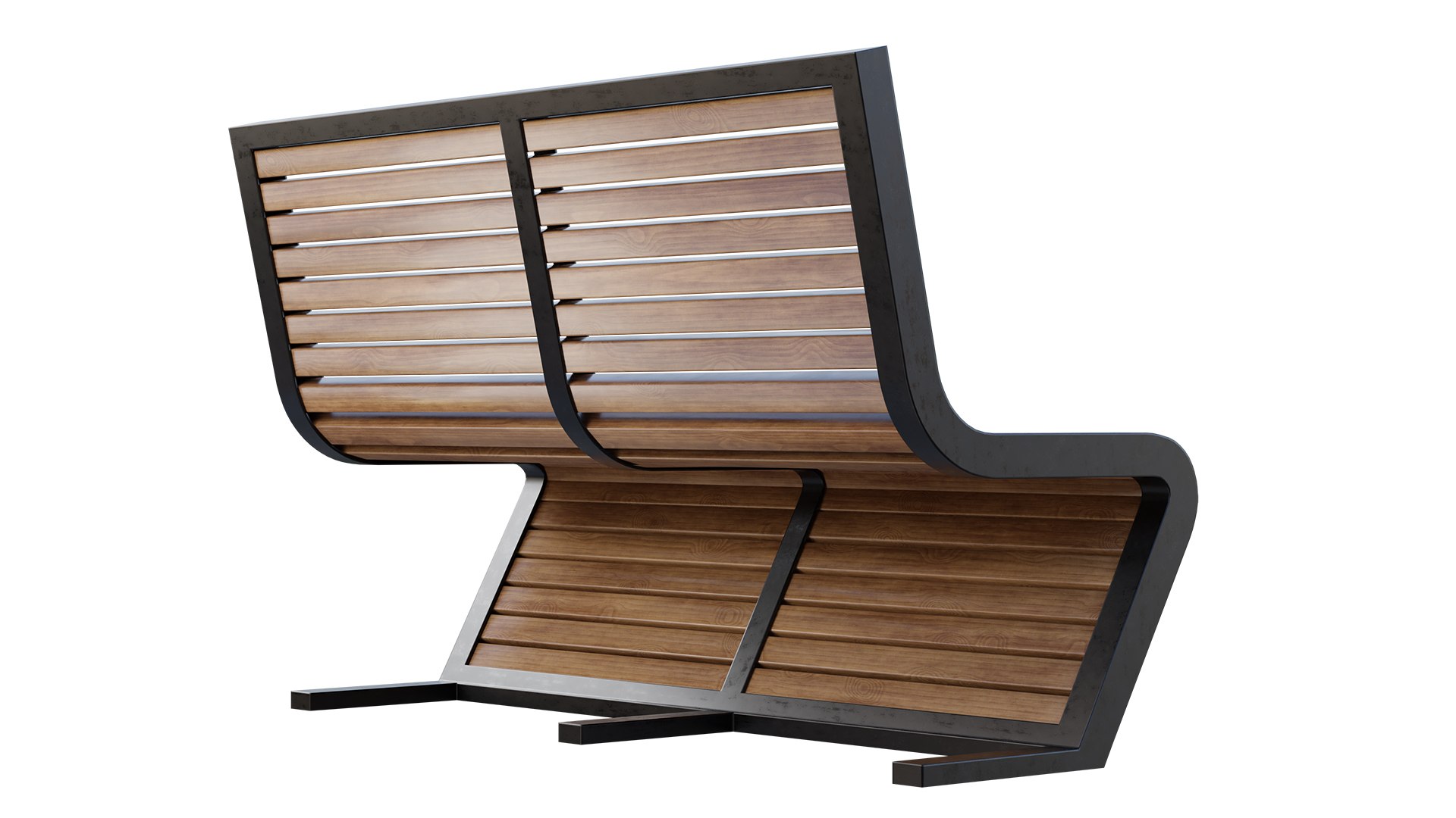 3D Set Of Benches With Recycling Bins Model - TurboSquid 1872088