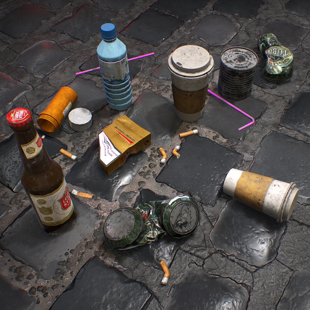 3D Urban Garbage Small Pack - TurboSquid 1549524