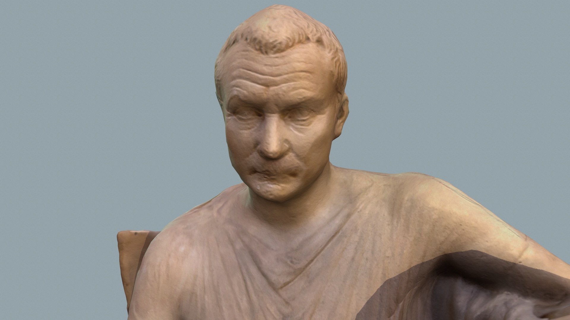3D Model Cast Of Menander Seated Sculpture Of A Sitting Man 3D Model ...