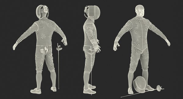 Olympic men fencer rigged 3D model - TurboSquid 1285553