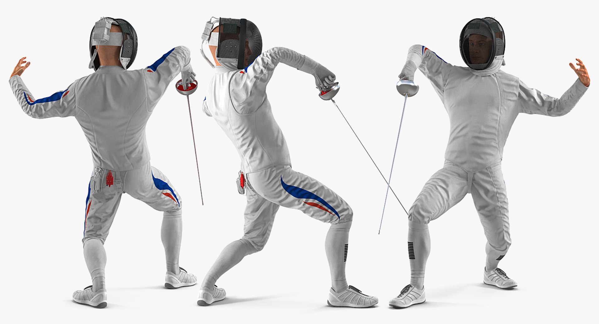 Olympic men fencer rigged 3D model - TurboSquid 1285553