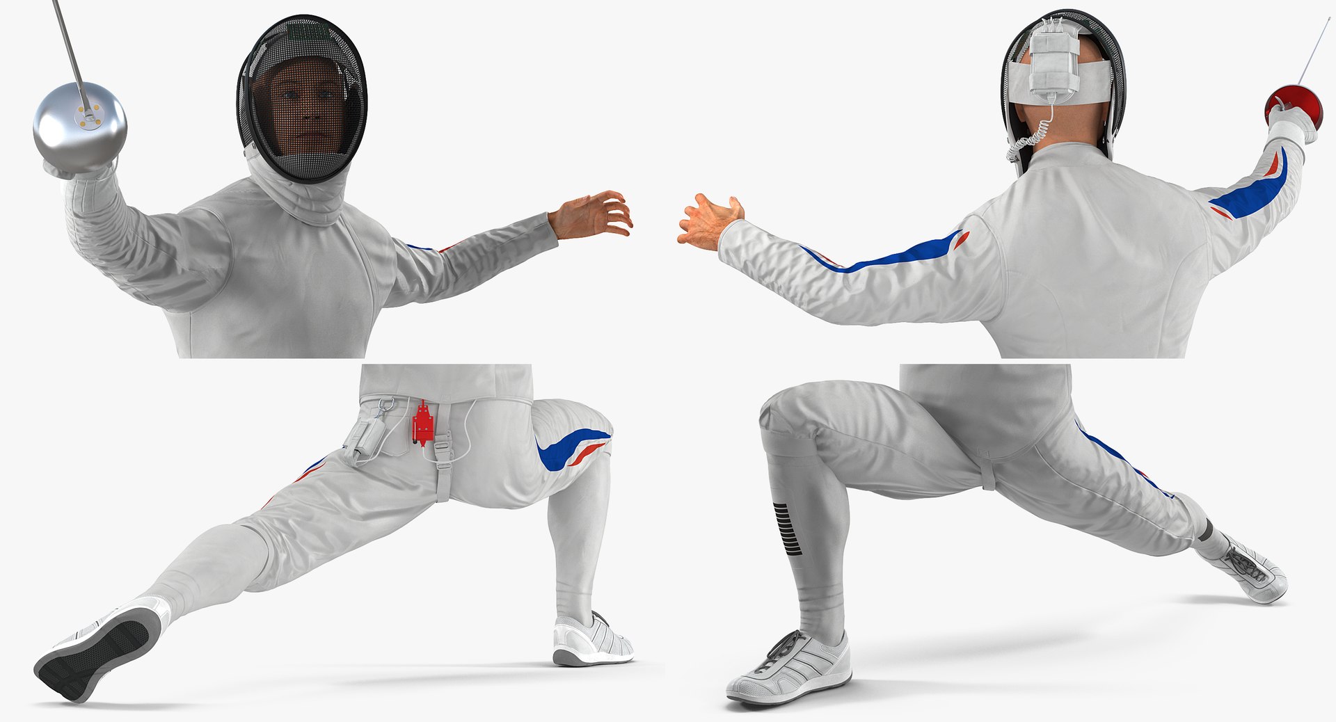 Olympic men fencer rigged 3D model - TurboSquid 1285553