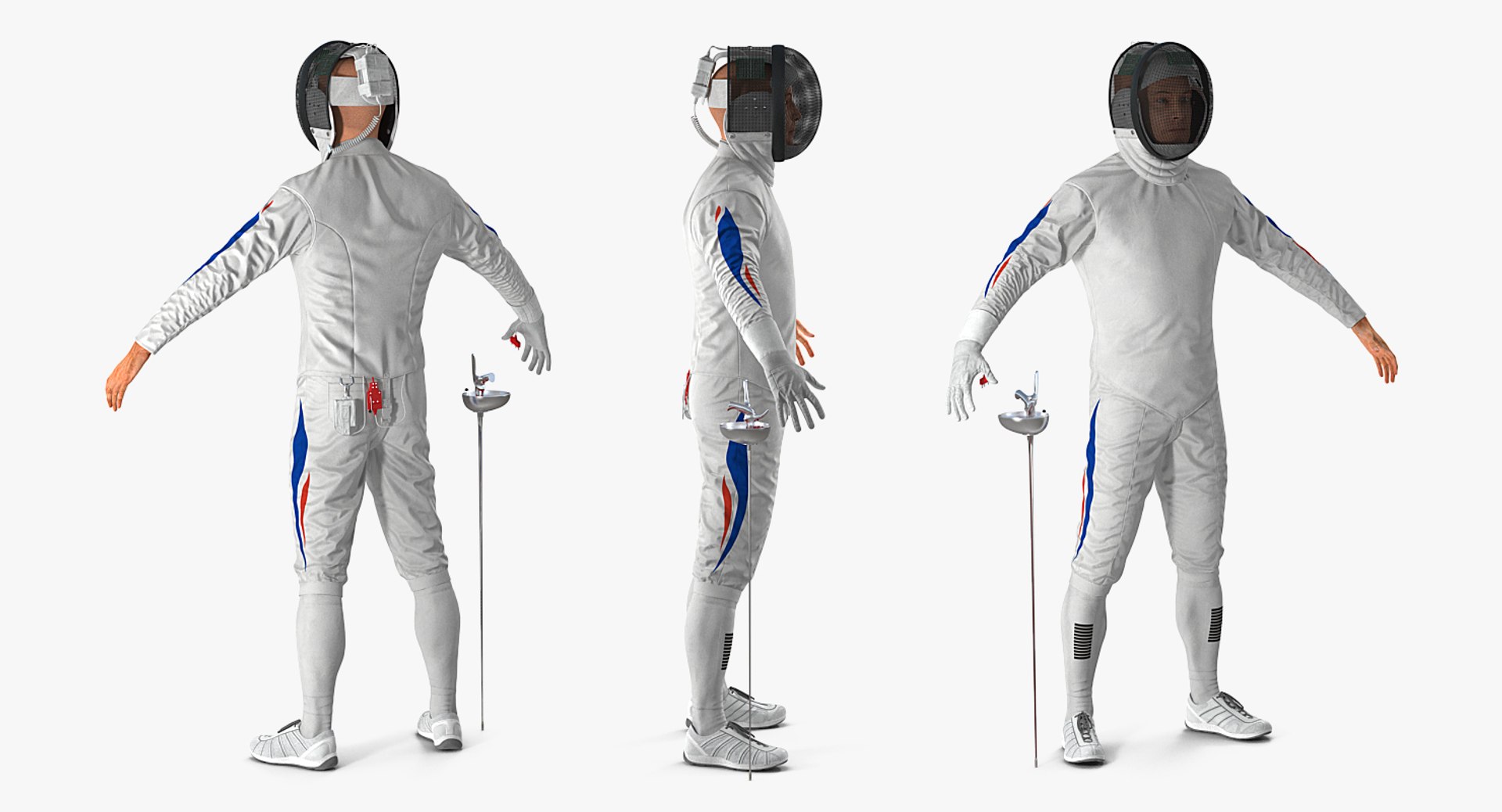 Olympic men fencer rigged 3D model - TurboSquid 1285553
