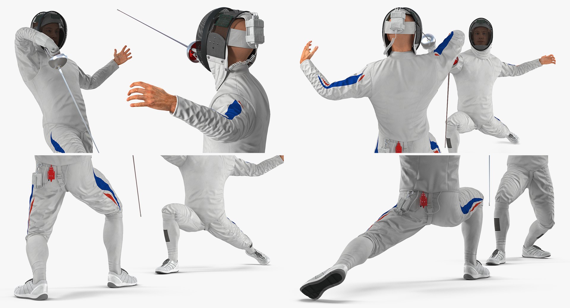Olympic men fencer rigged 3D model - TurboSquid 1285553
