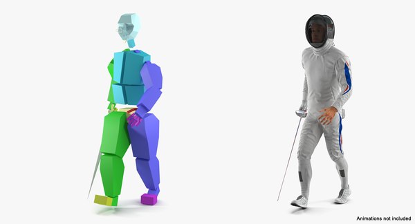 Olympic men fencer rigged 3D model - TurboSquid 1285553