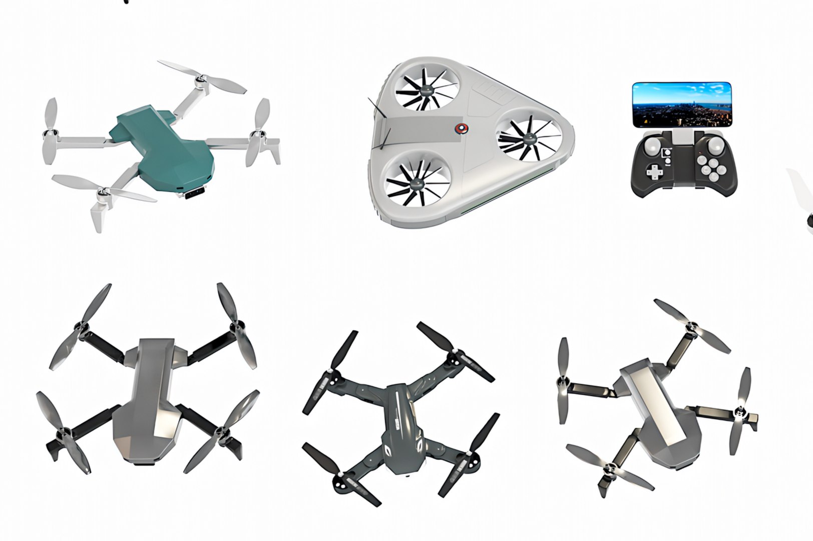 3D Drones Collection Quadcopter Drones Model - TurboSquid 2399093