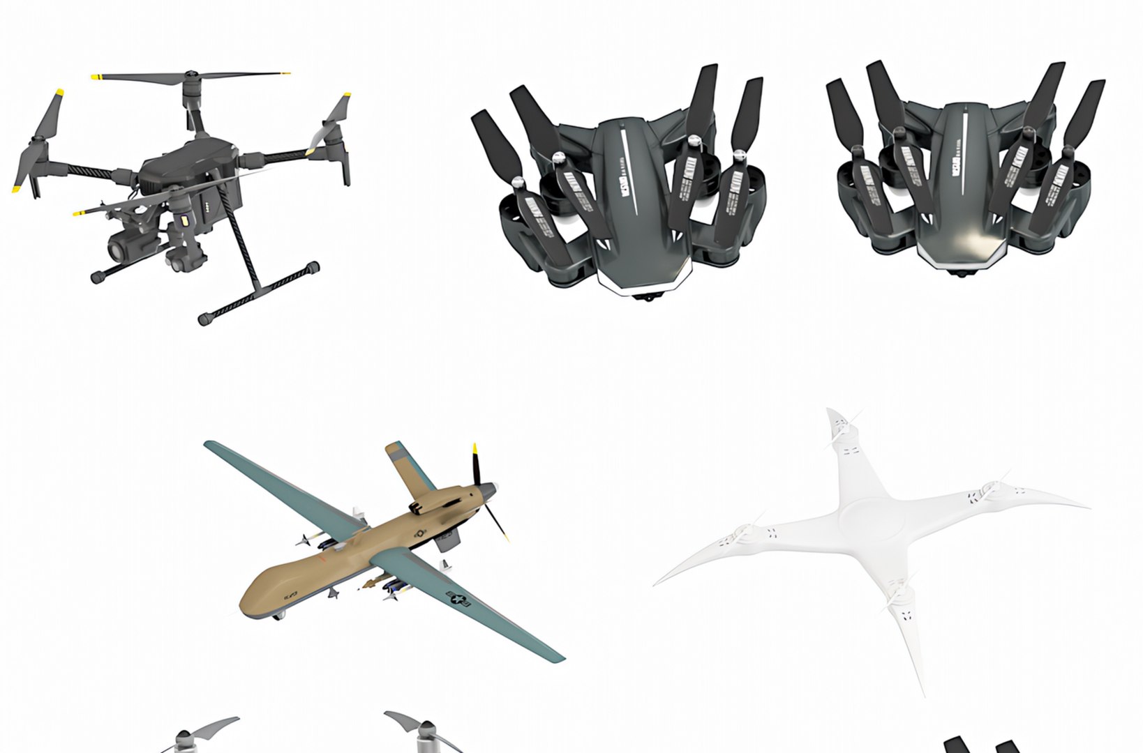 3D Drones Collection Quadcopter Drones Model - TurboSquid 2399093