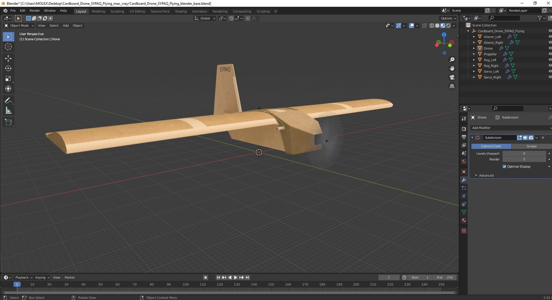 3D Cardboard Drone SYPAQ Flying model - TurboSquid 2157857