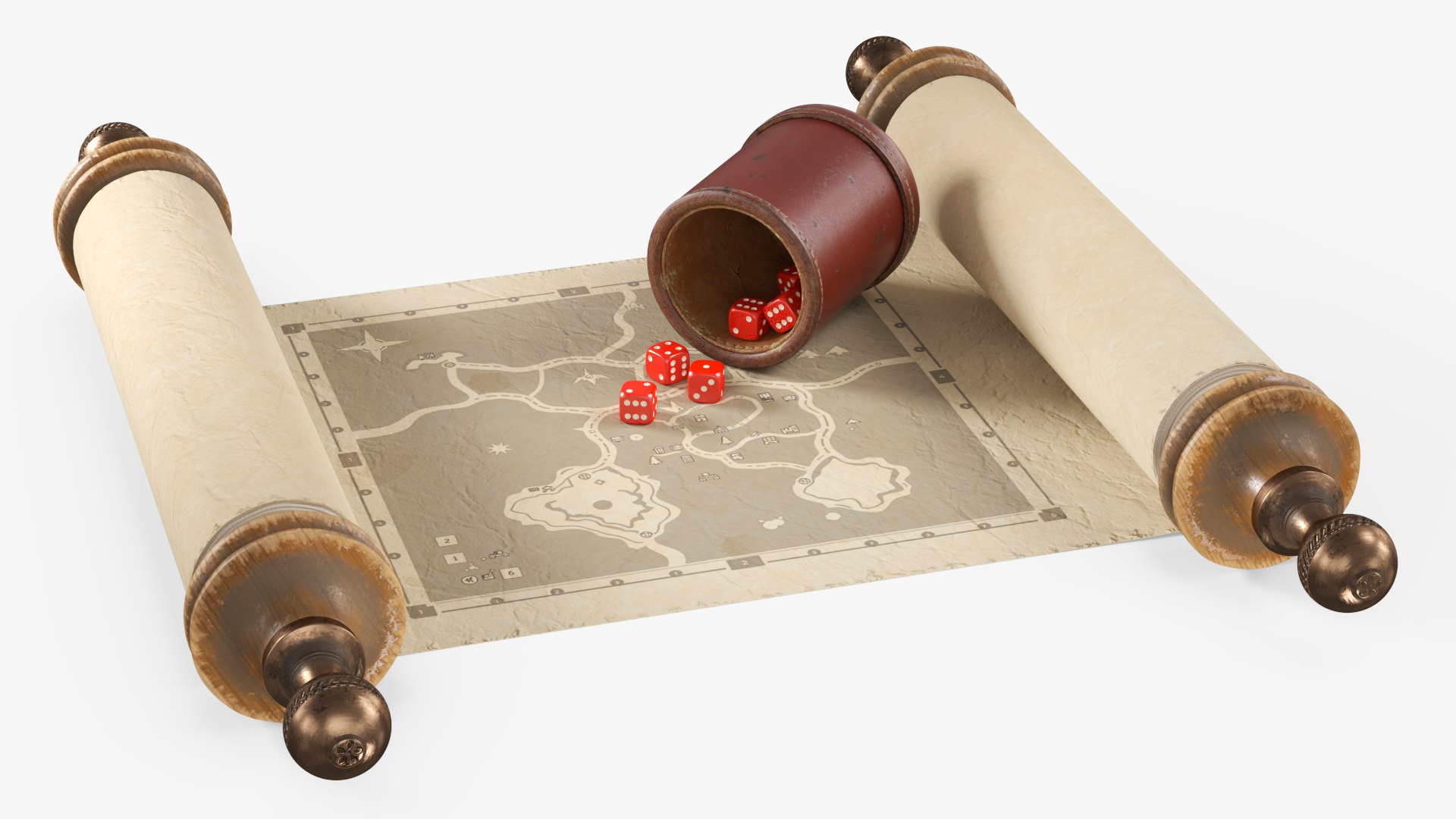 Game Scroll With Dice Model - TurboSquid 2413245