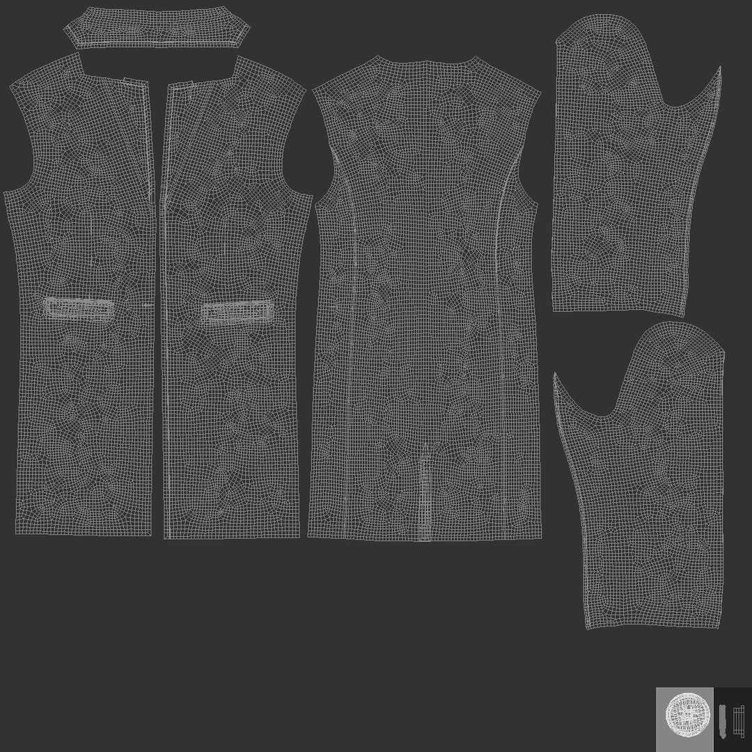 3D Black Wool Coat - Casual Mens Outercoat Jacket - TurboSquid 2201704