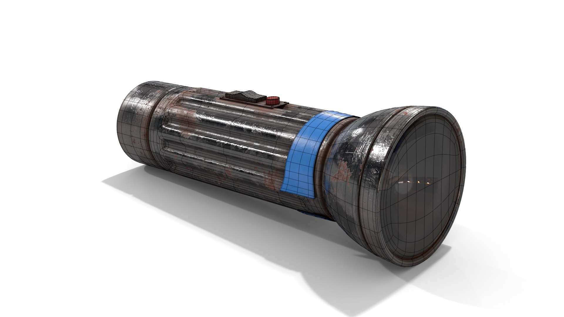 Old Metal Flashlight model - TurboSquid 1753747