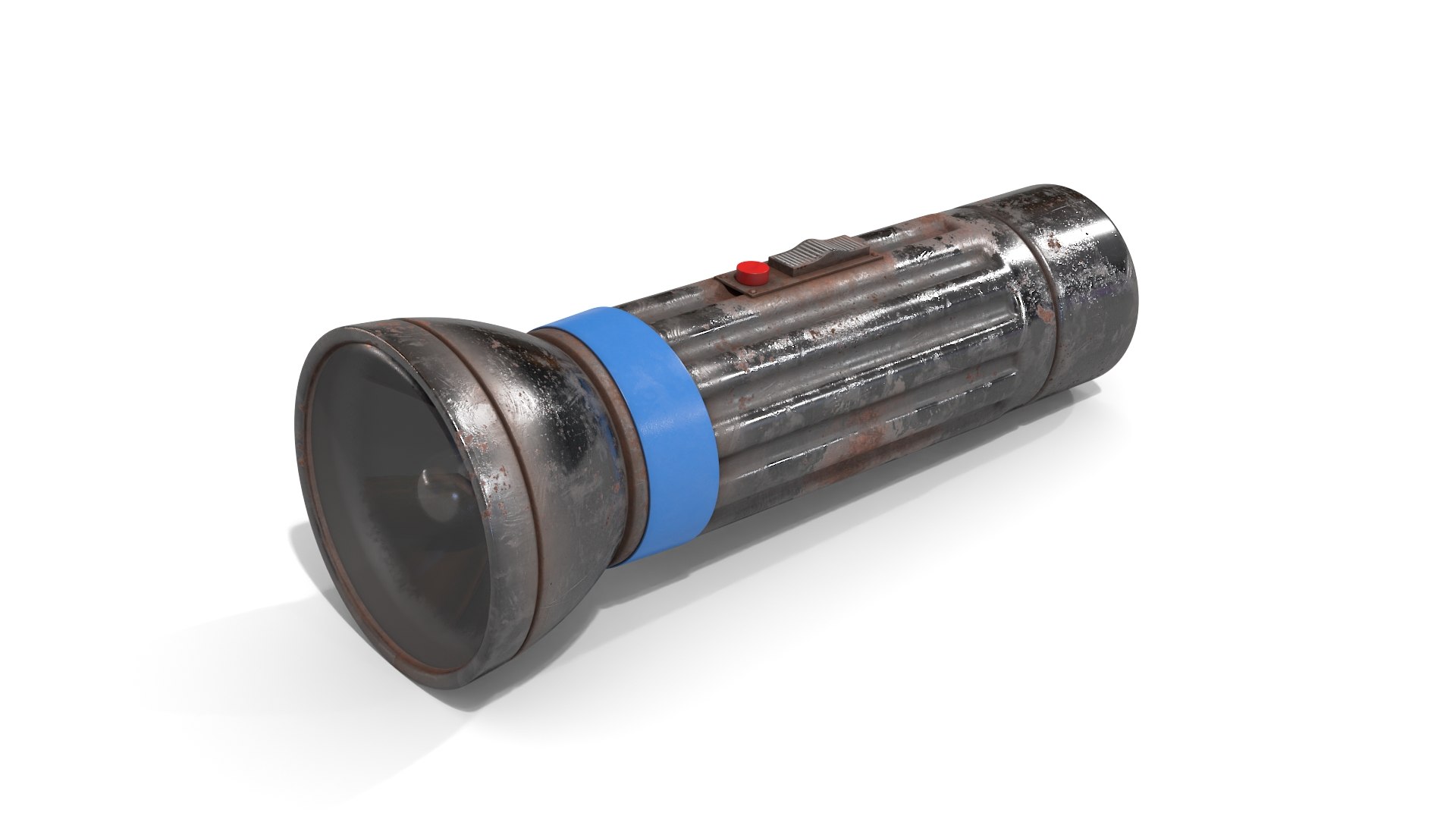 Old Metal Flashlight Model - TurboSquid 1753747