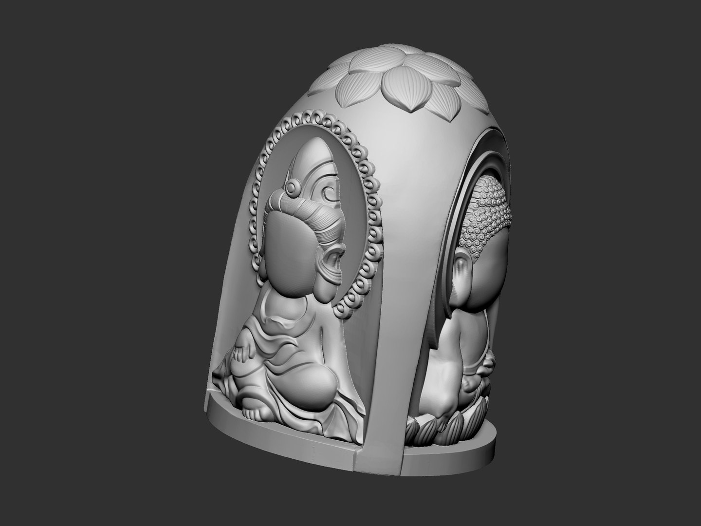 3D Three-faced Buddha - TurboSquid 2169120