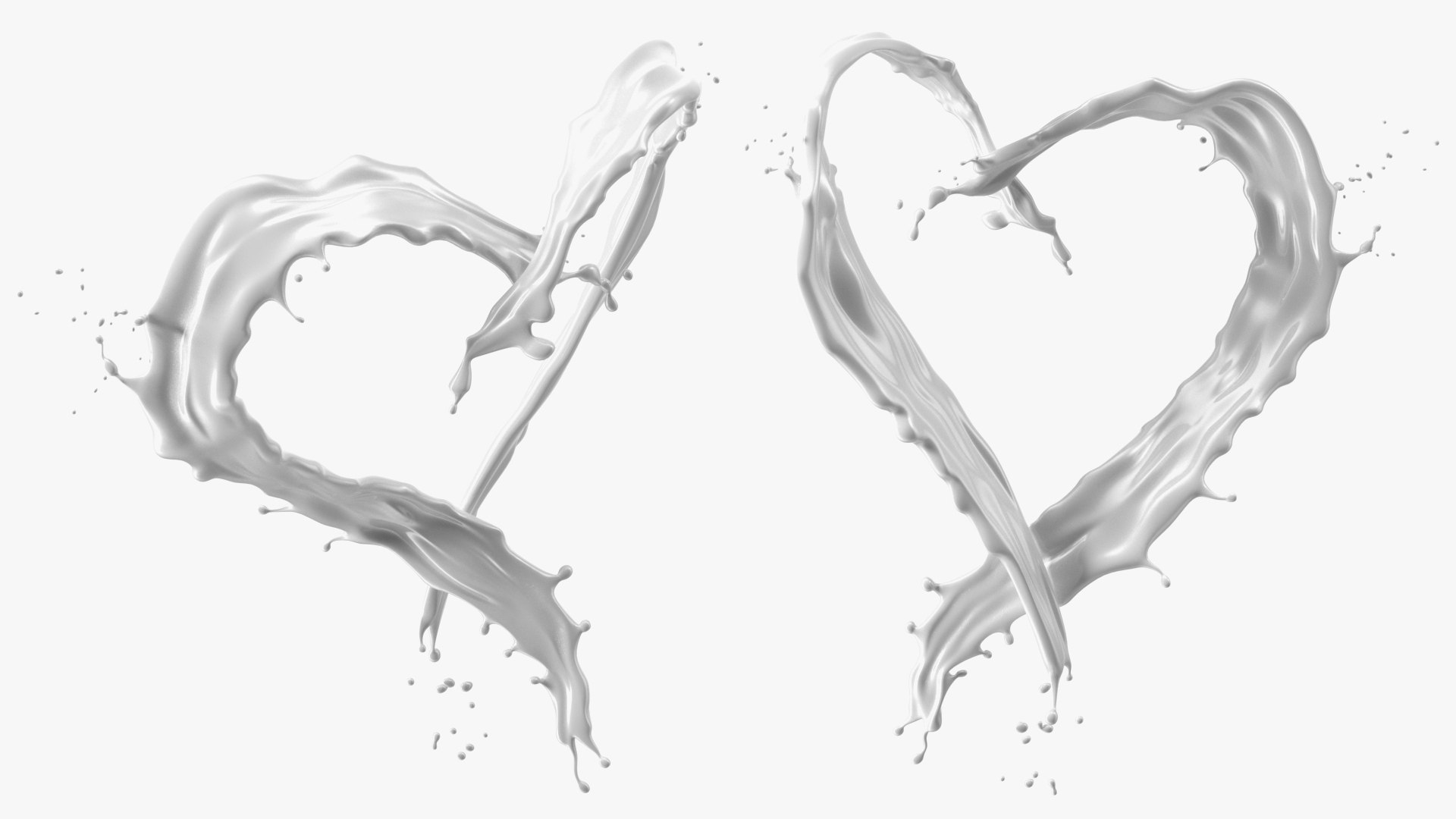 3D White Liquid Heart Shaped Splash - TurboSquid 1856448