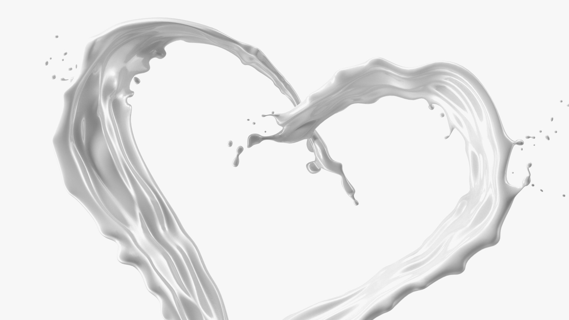 3D White Liquid Heart Shaped Splash - TurboSquid 1856448
