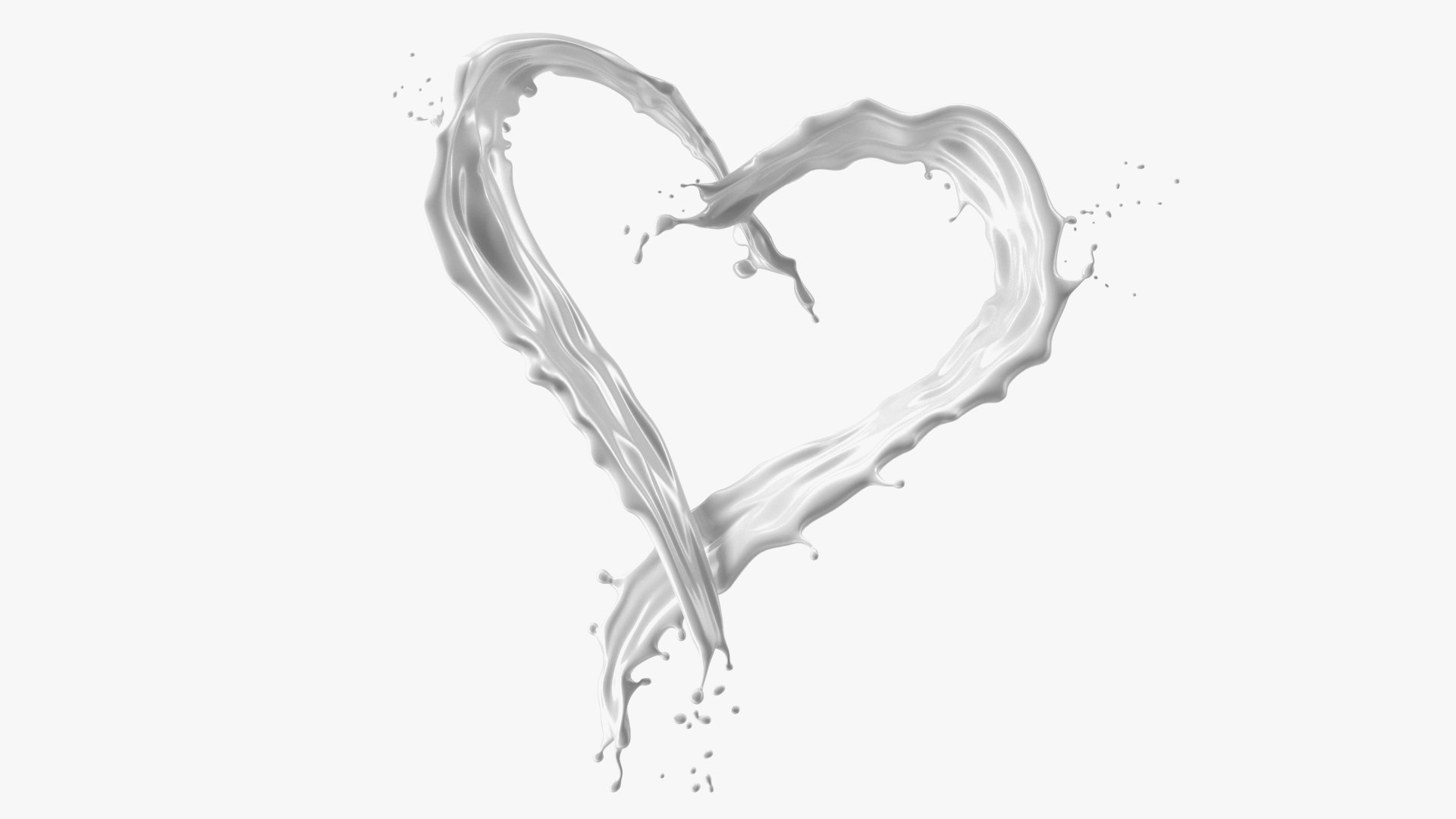 3D White Liquid Heart Shaped Splash - TurboSquid 1856448
