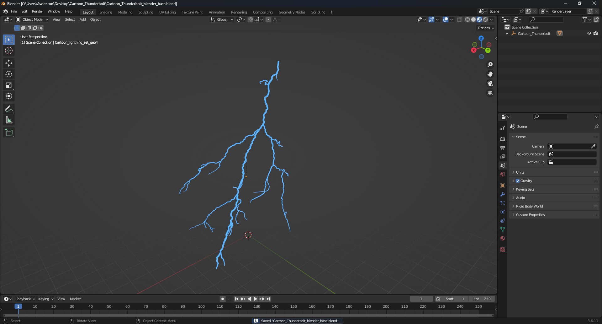 3D Cartoon Thunderbolt - TurboSquid 2288088
