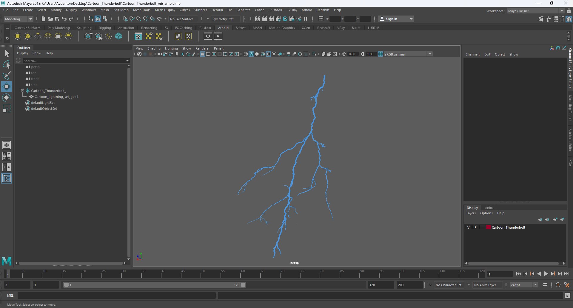 3D Cartoon Thunderbolt - TurboSquid 2288088