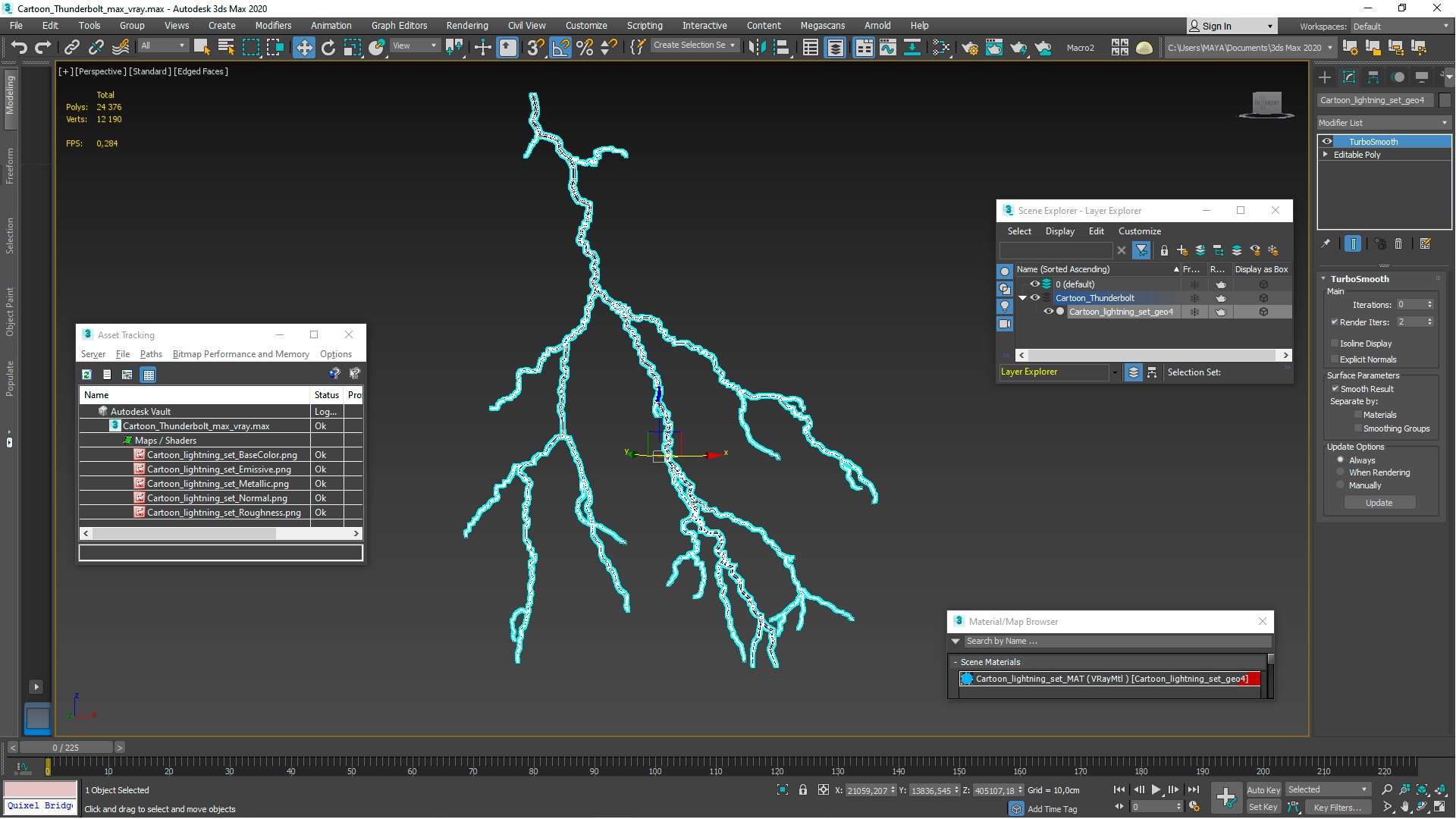 3D Cartoon Thunderbolt - TurboSquid 2288088