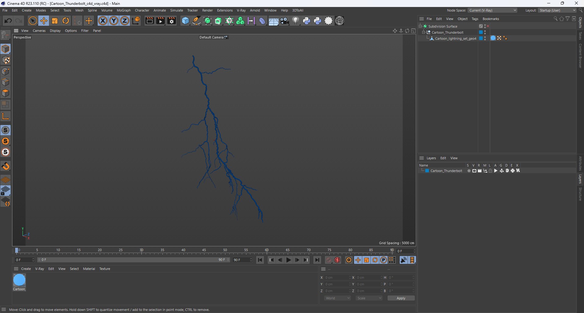 3D Cartoon Thunderbolt - TurboSquid 2288088