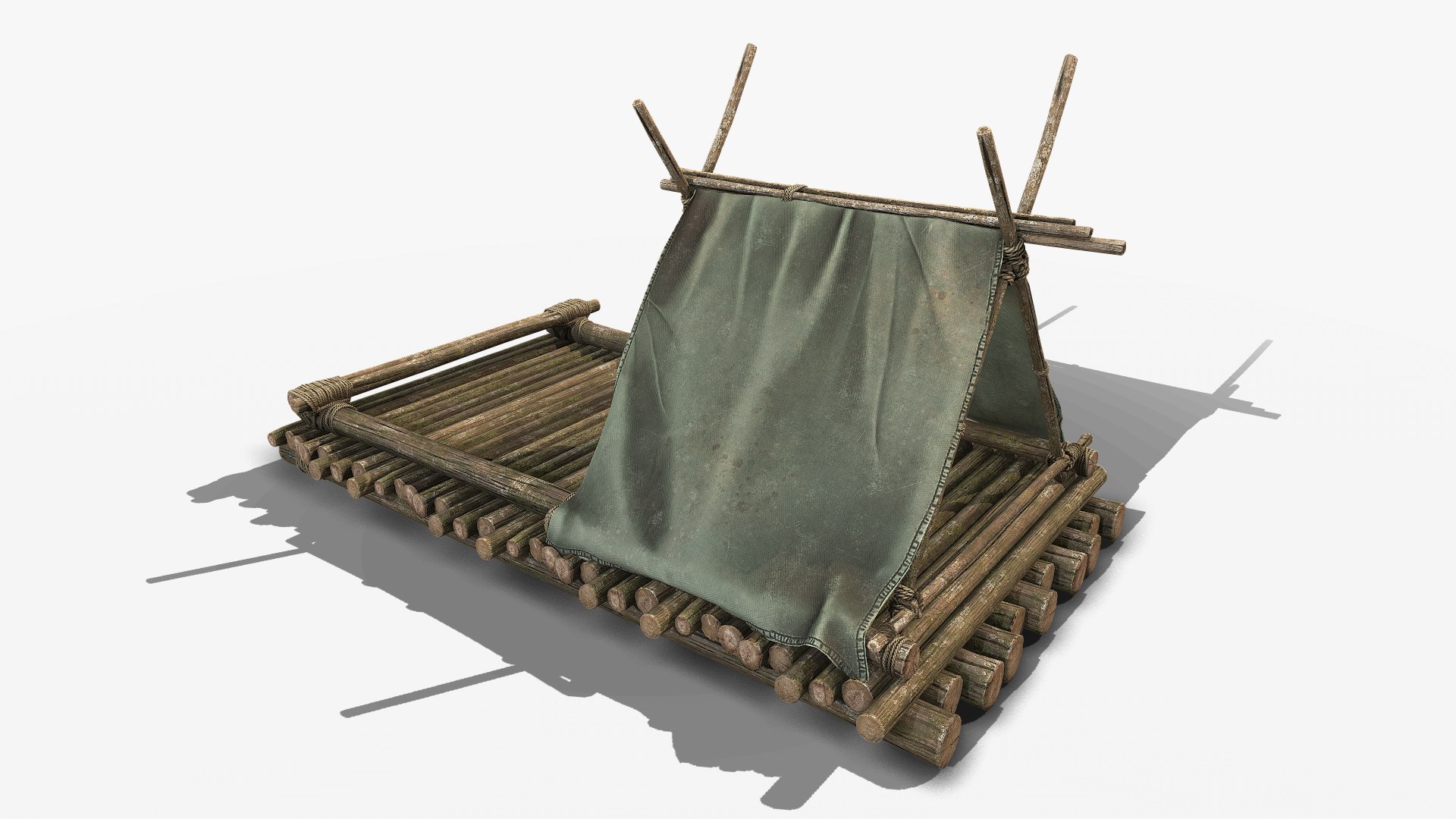 3D Wooden Raft 1 - TurboSquid 1746596