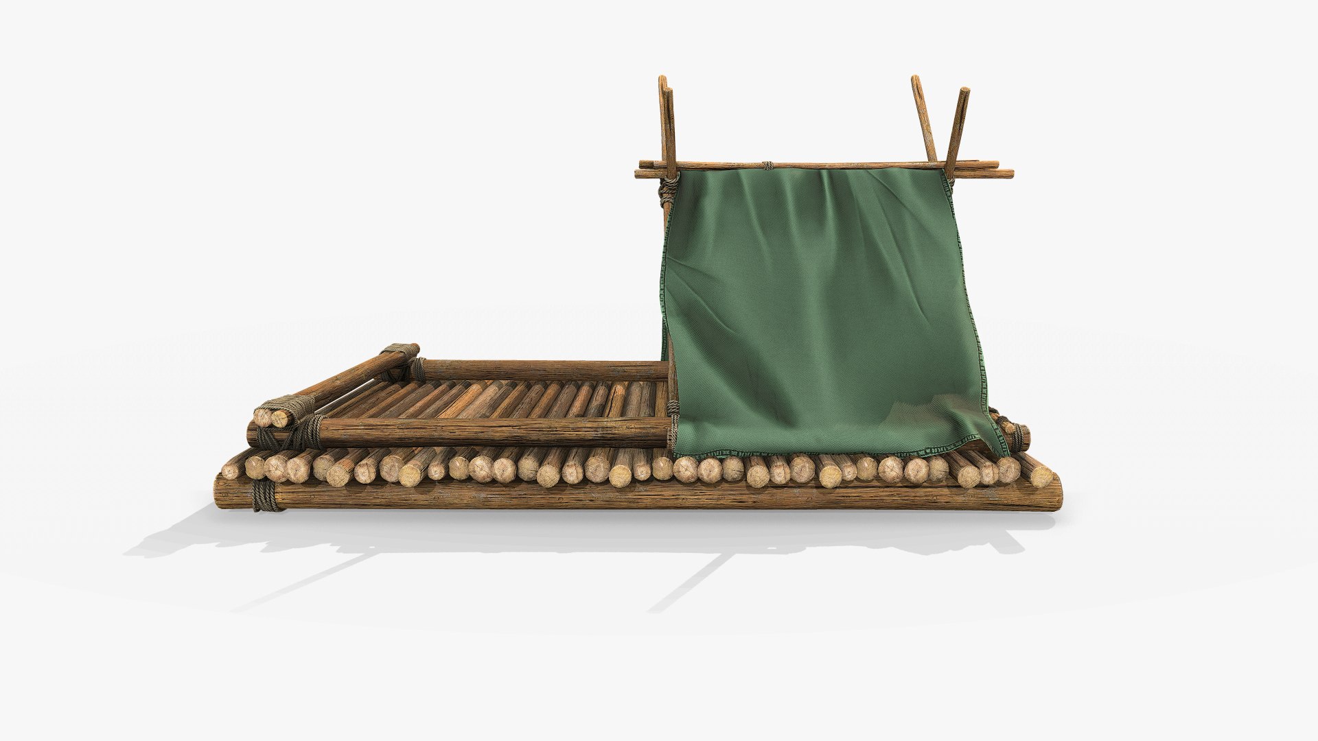 3D Wooden Raft 1 - TurboSquid 1746596