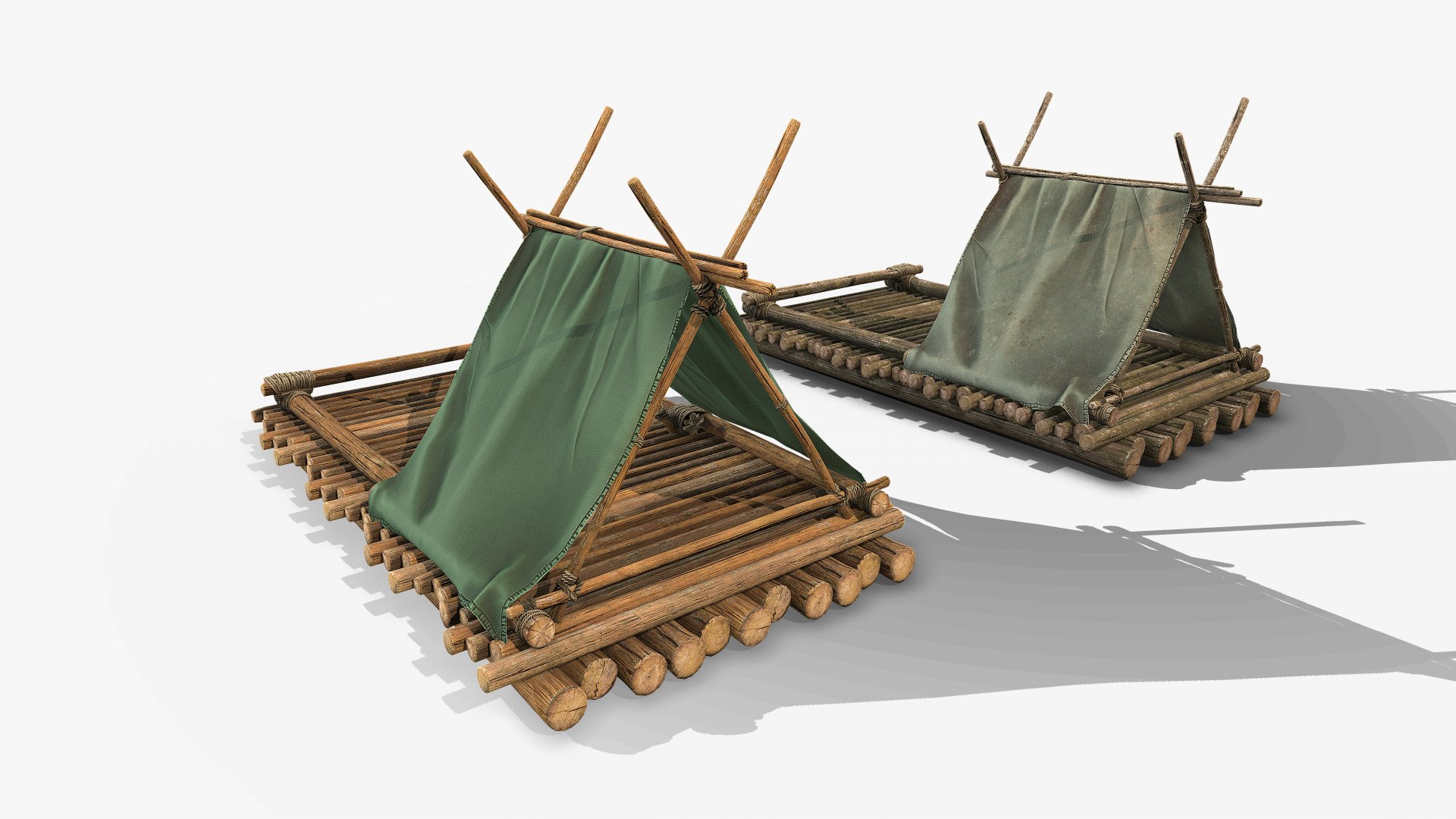 3D Wooden Raft 1 - TurboSquid 1746596