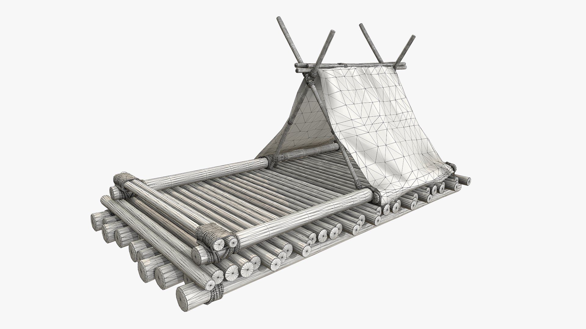 3D Wooden Raft 1 - TurboSquid 1746596