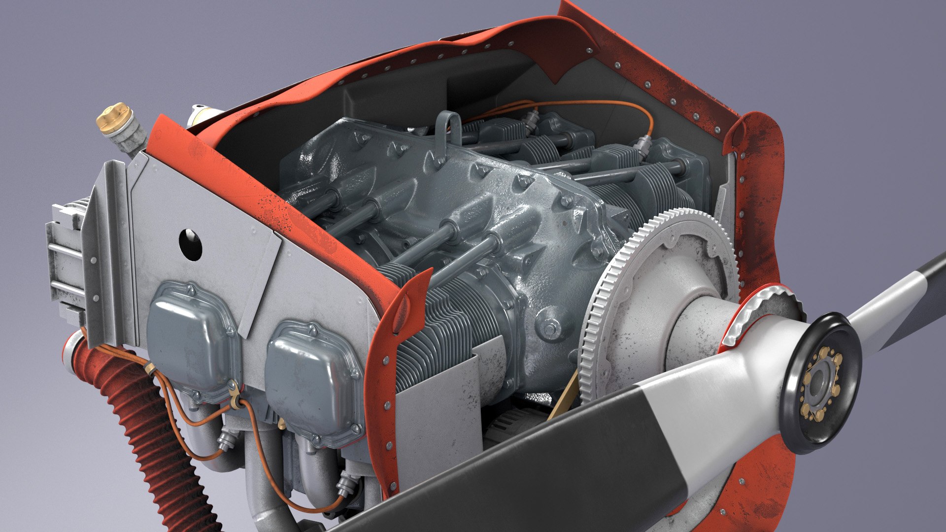 Aero Engine Lycoming O 320 Old 3D model - TurboSquid 1987015