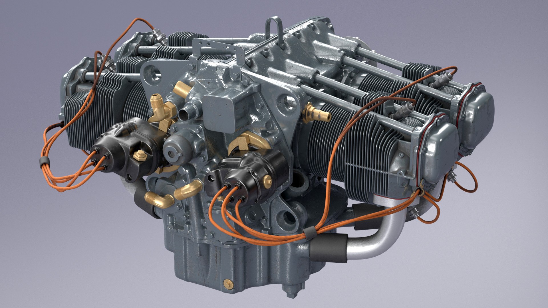 Aero Engine Lycoming O 320 Old 3D model - TurboSquid 1987015