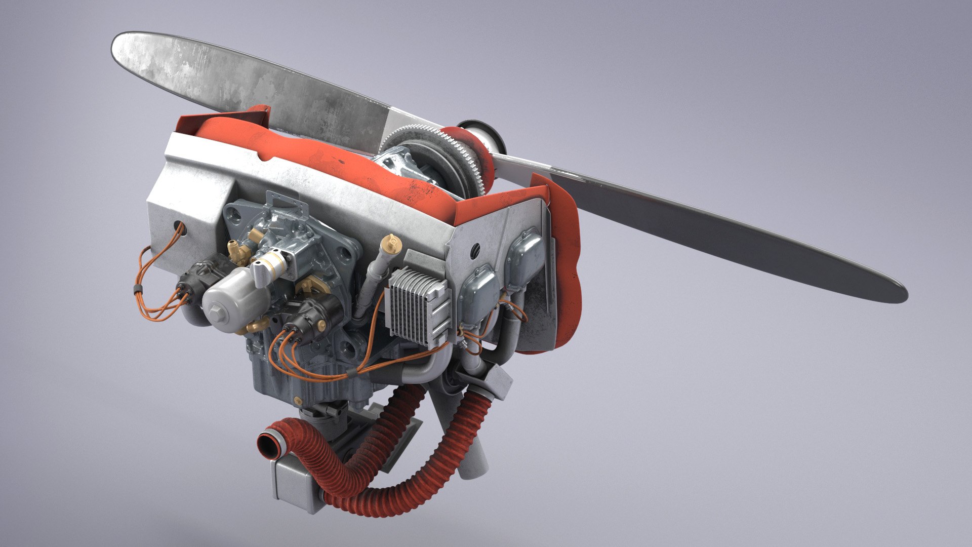 Aero Engine Lycoming O 320 Old 3D Model - TurboSquid 1987015