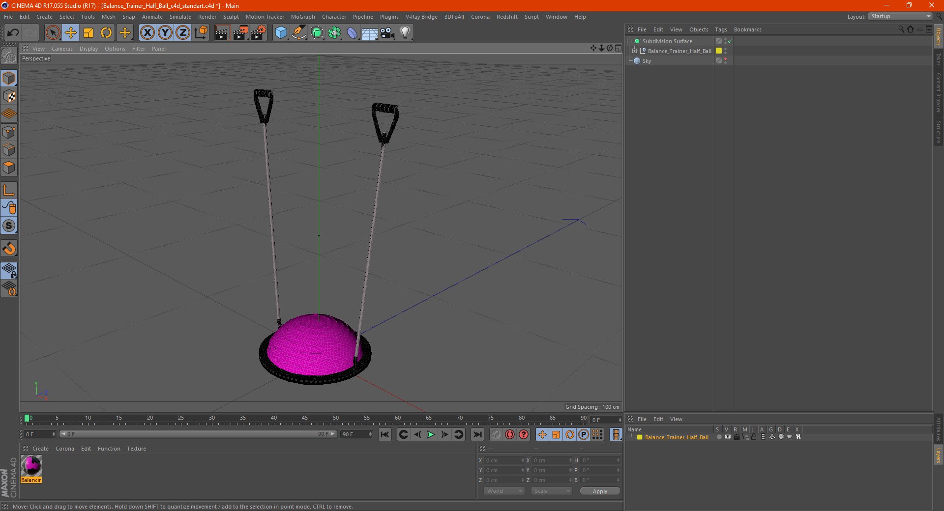 Balance trainer half ball 3D model - TurboSquid 1618456