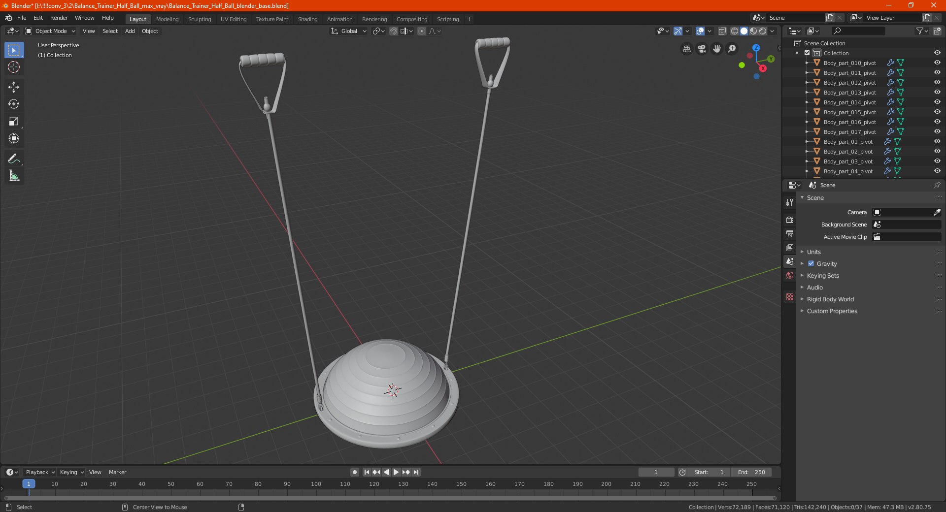 Balance trainer half ball 3D model - TurboSquid 1618456