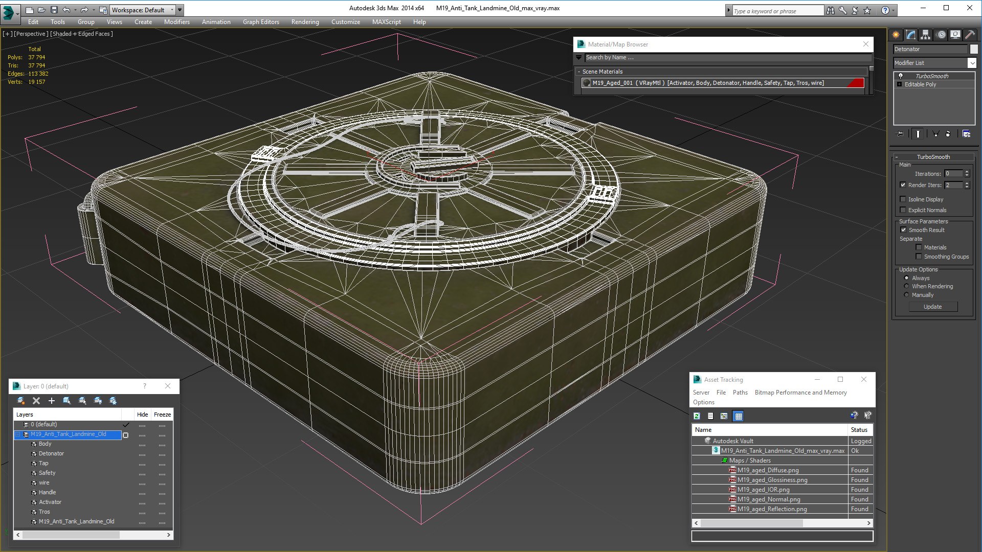 3D m19 anti tank landmine - TurboSquid 1624220