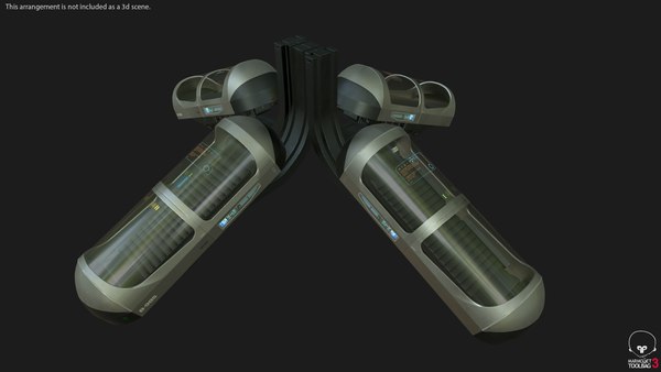 3D scifi hibernation pod - model - TurboSquid 1371670
