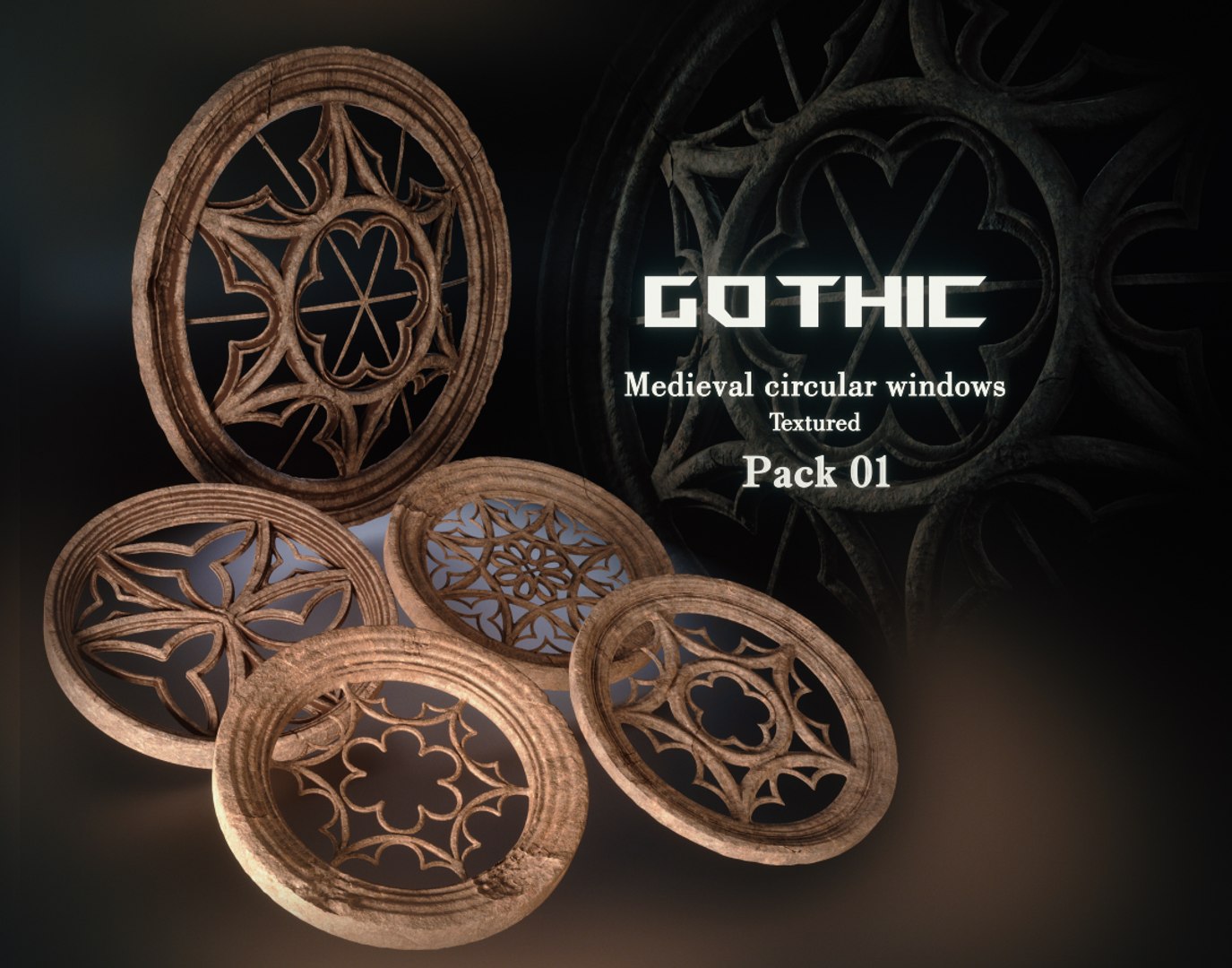 Medieval Circular Windows Pack 01 3D model - TurboSquid 2139004