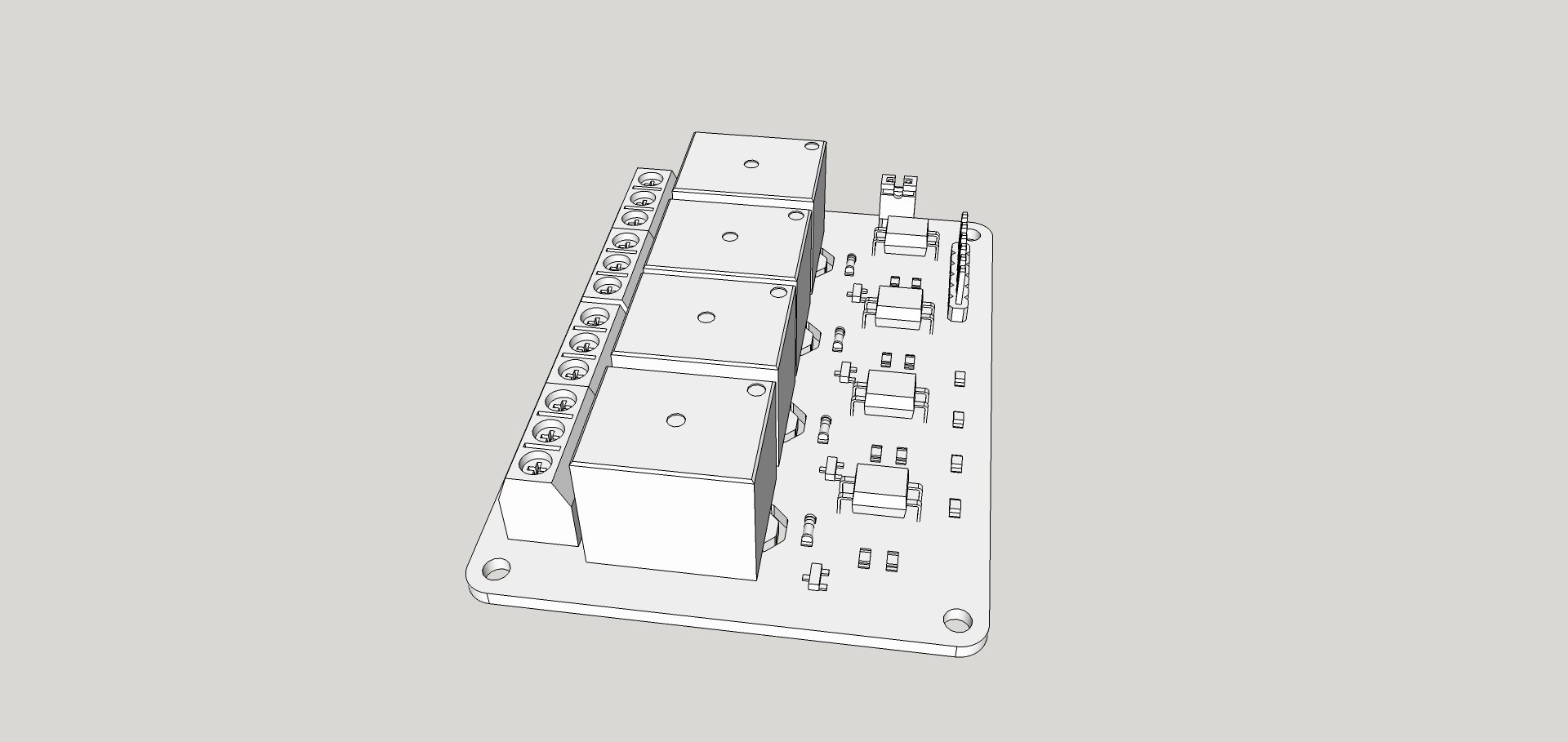 4 Relays Board 3D Model - TurboSquid 1366182