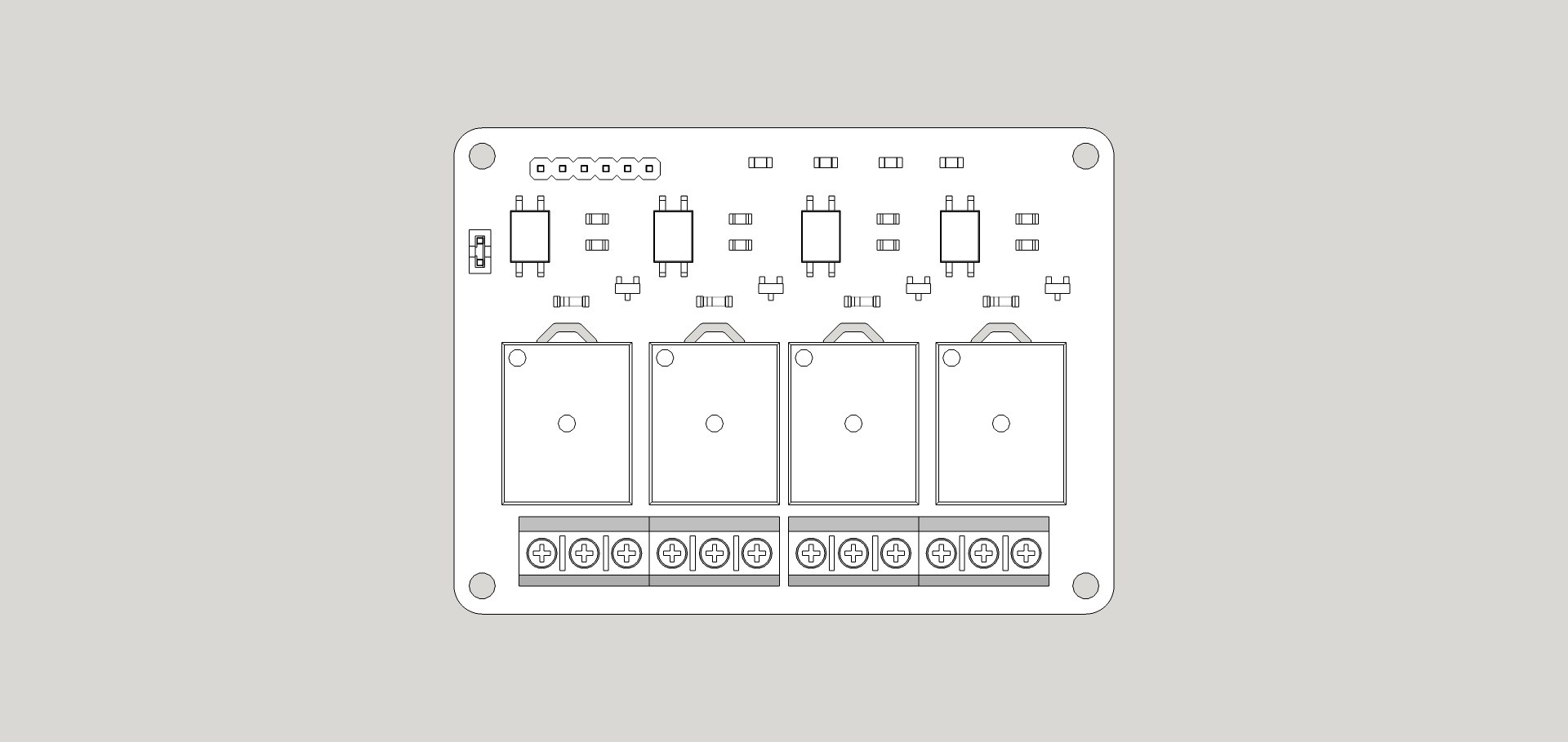4 Relays Board 3D Model - TurboSquid 1366182