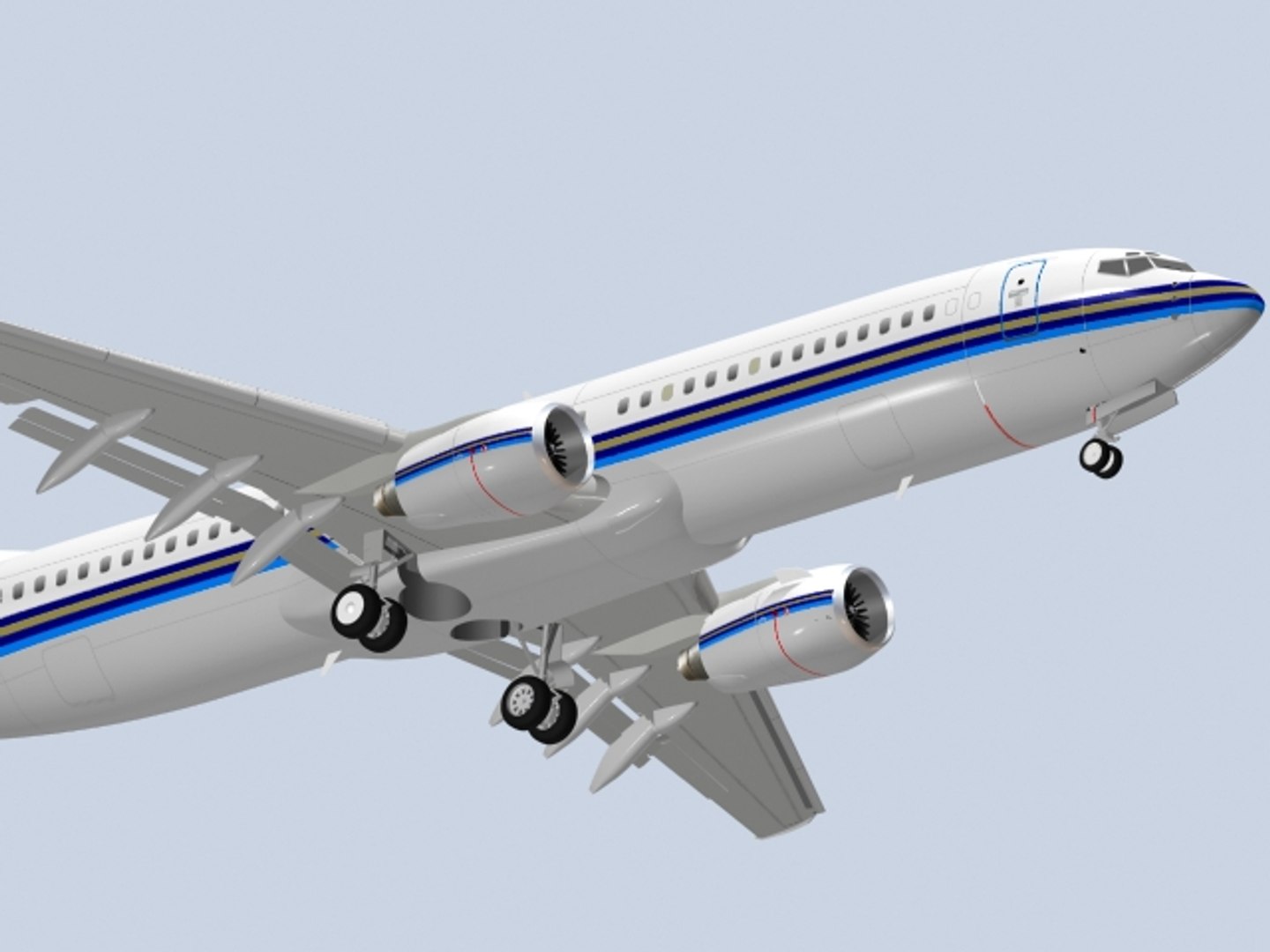 3ds Max B 737-800 Airplane Jet