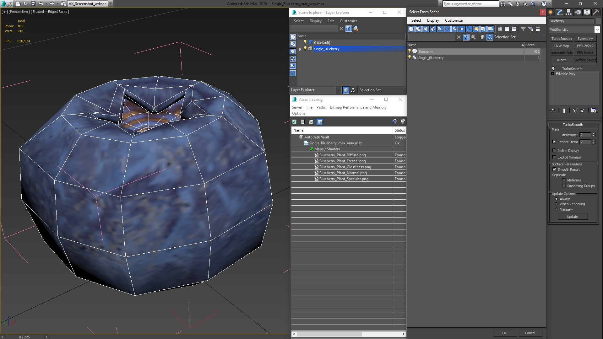 3D Single Blueberry Model - TurboSquid 2076196