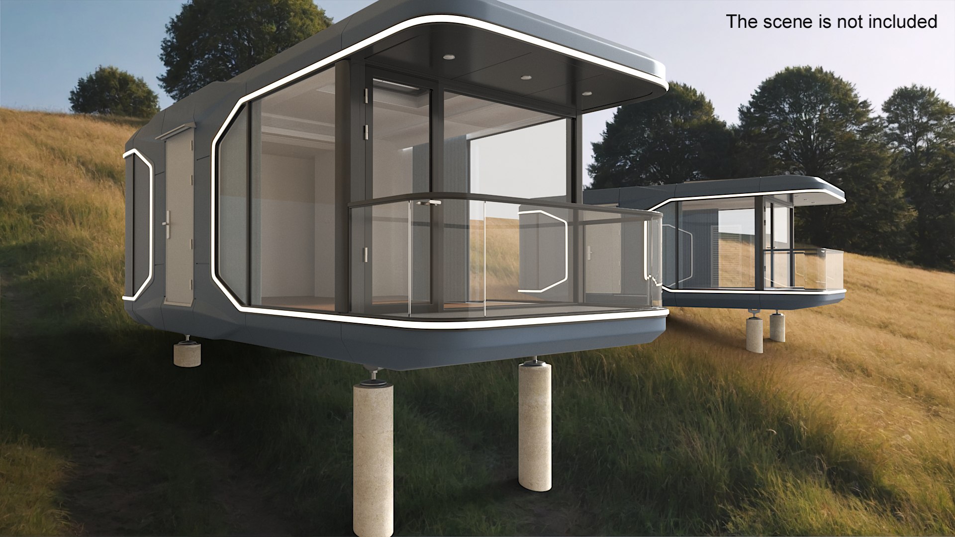 Capsule House Small On Pillars 3D Model - TurboSquid 2354624